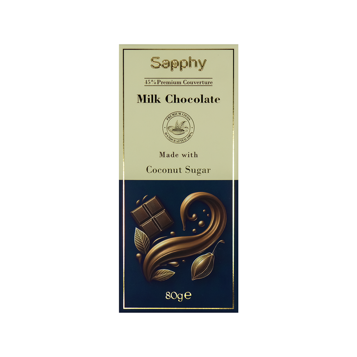 Sapphy Premium Milk Chocolate – 80g | Made with Coconut Sugar – Sapphy ...
